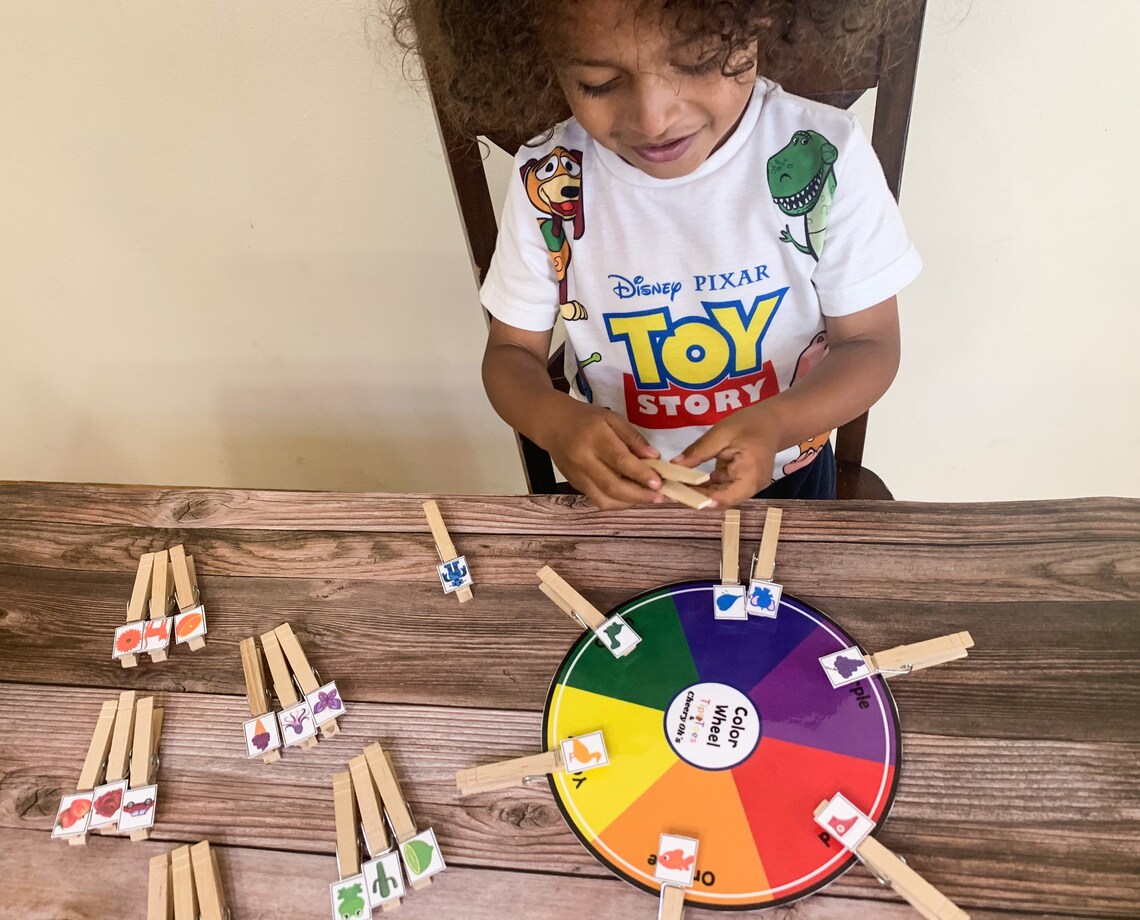 Color Matching Wheel Homeschool Preschool Kindergarten - Etsy