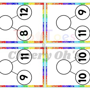Number Bond Flashcards, Number Bond Fact Families, Math, Decomposing ...