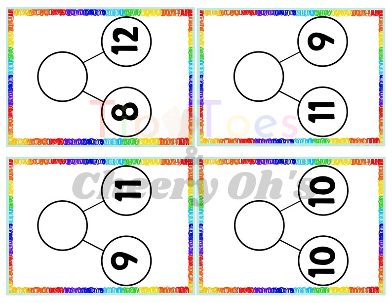 Number Bond Flashcards Number Bond Fact Families Math - Etsy