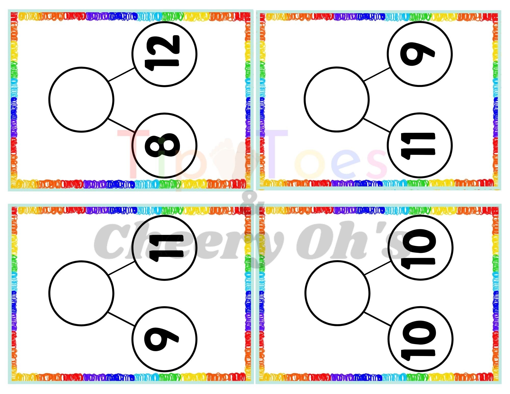 Number Bond Flashcards Number Bond Fact Families Math - Etsy
