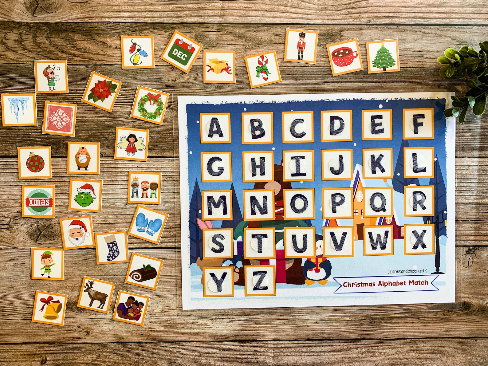 Printable Christmas Alphabet Game, Beginning Sounds, Letter Recognition ...