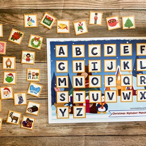 Printable Christmas Alphabet Game, Beginning Sounds, Letter Recognition ...