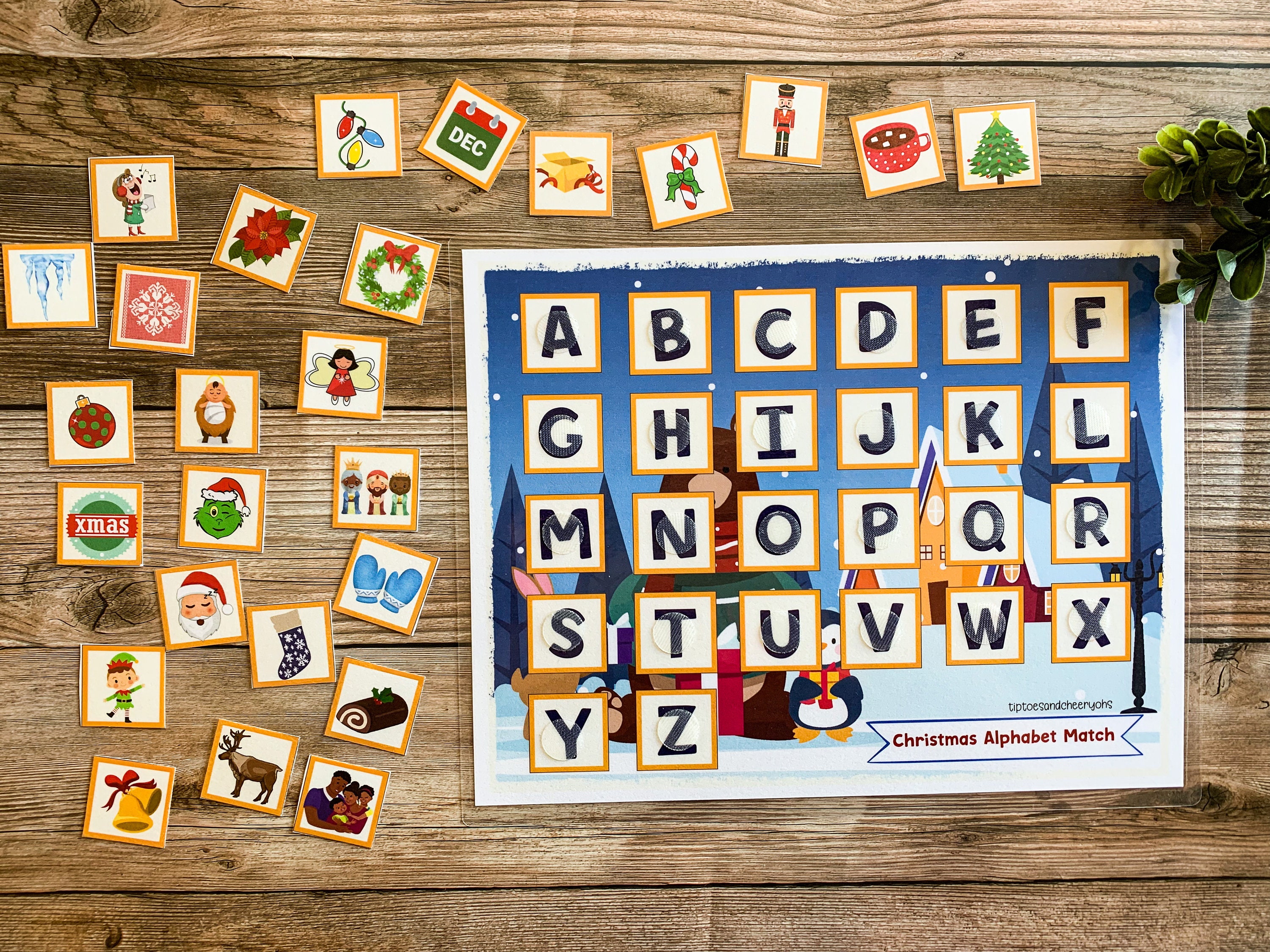 Printable Christmas Alphabet Game, Beginning Sounds, Letter Recognition ...
