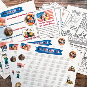 The Preamble for Kids Printable, U.S. Constitution, Preamble Activity ...