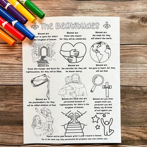 The Beatitudes, Homeschool Printable, Kids Bible Activity, Sunday ...