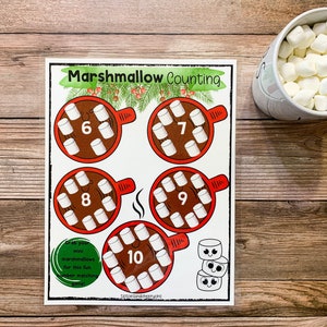 Christmas Activities, Marshmallow Counting Game, Christmas Printable ...