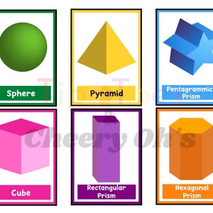 3D Shapes Flashcards, Shape Flashcards, Homeschool, 3D Shapes ...