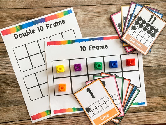 Ten Frame Flash Cards Ten Frame Counting Math Printable Ten - Etsy
