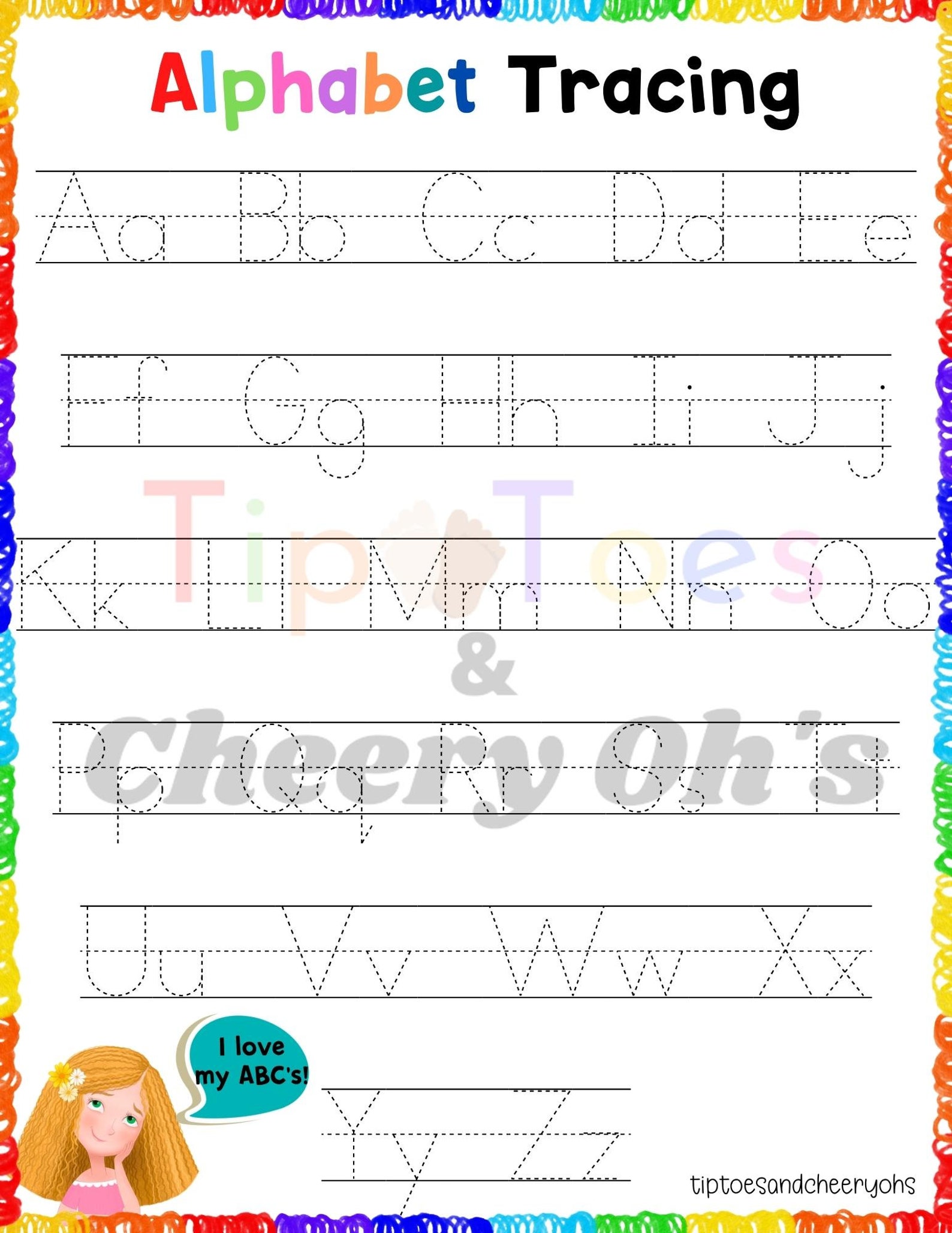 Tracing Worksheets Learn to Write Tracing Letters and - Etsy