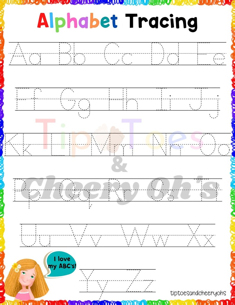 Tracing Worksheets Learn to Write Tracing Letters and - Etsy