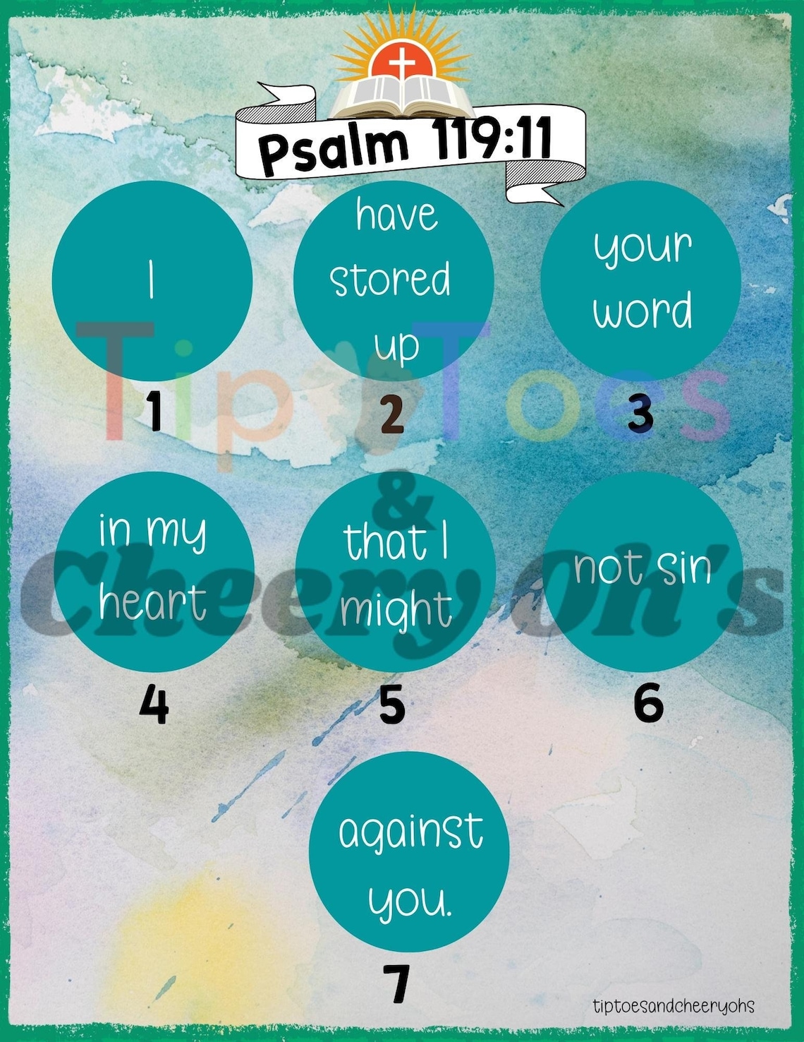 Psalm 119:11 Bible Activities for Kids Devotional Christian - Etsy