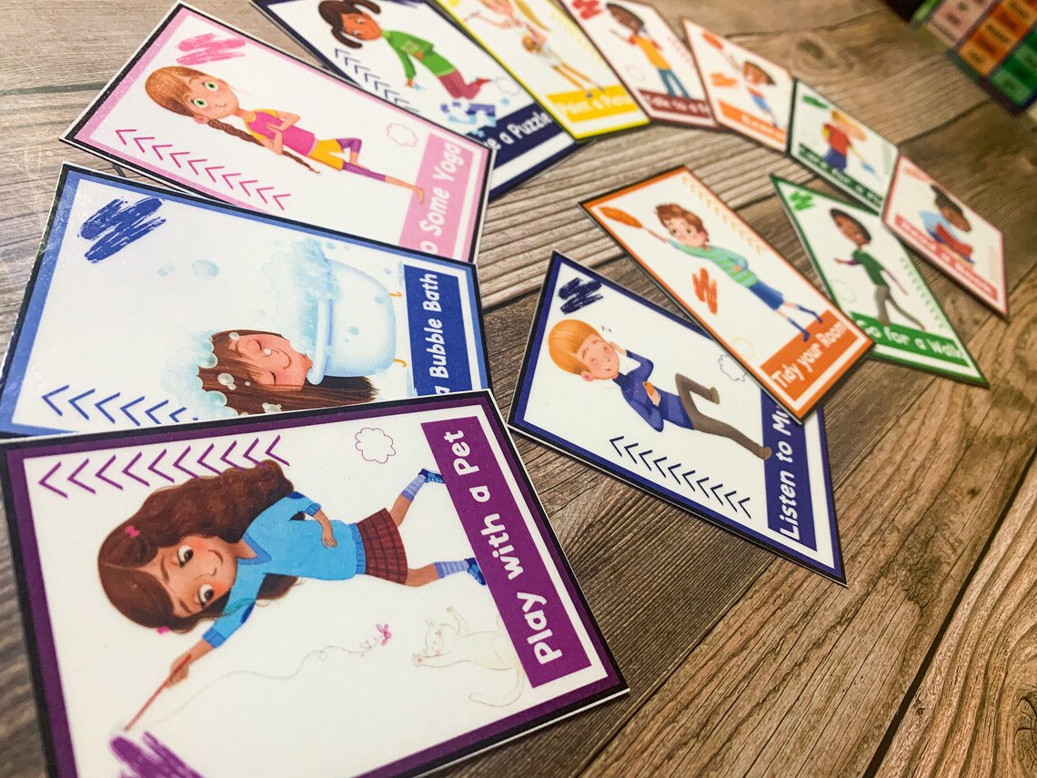 Coping Skills Flashcards for Kids Calm Down Strategies - Etsy