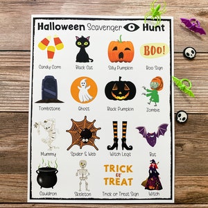 Halloween Scavenger Hunt, Kids Fall Activity, Seek and Find Games ...