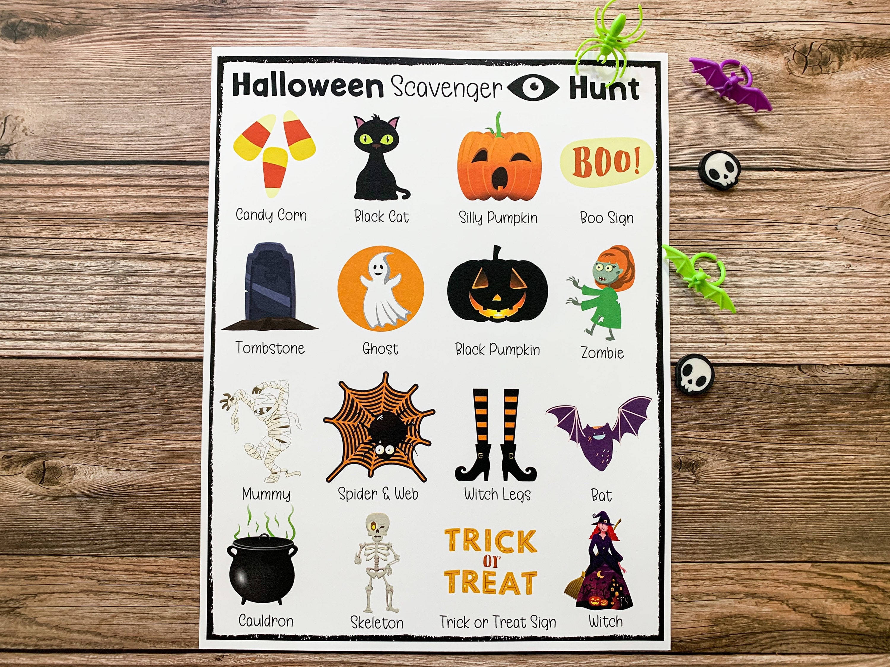 Halloween Scavenger Hunt, Kids Fall Activity, Seek and Find Games ...