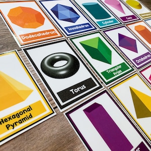 3D Shapes Flashcards, Shape Flashcards, Homeschool, 3D Shapes ...