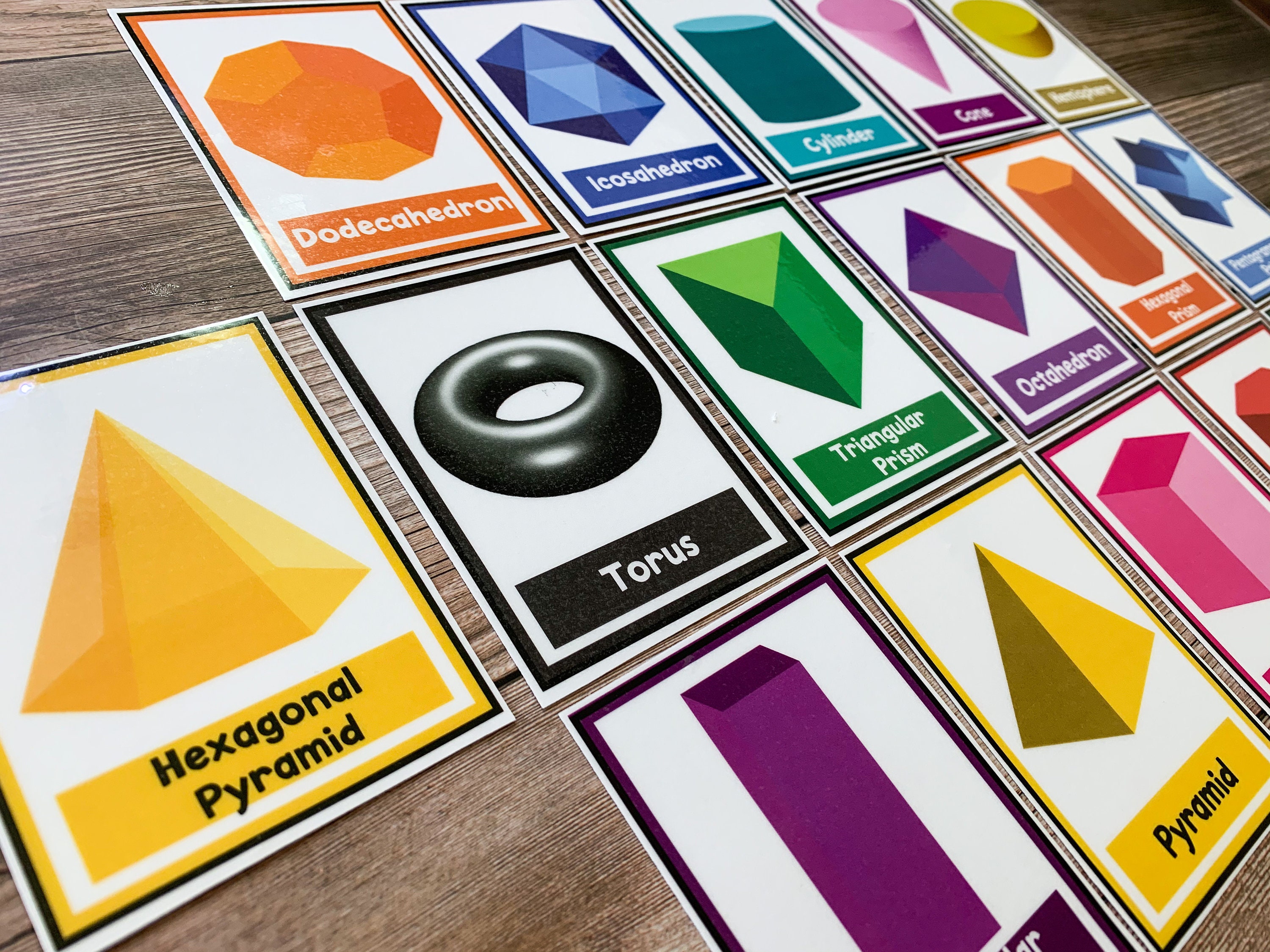 3D Shapes Flashcards Shape Flashcards Homeschool 3D Shapes - Etsy Canada