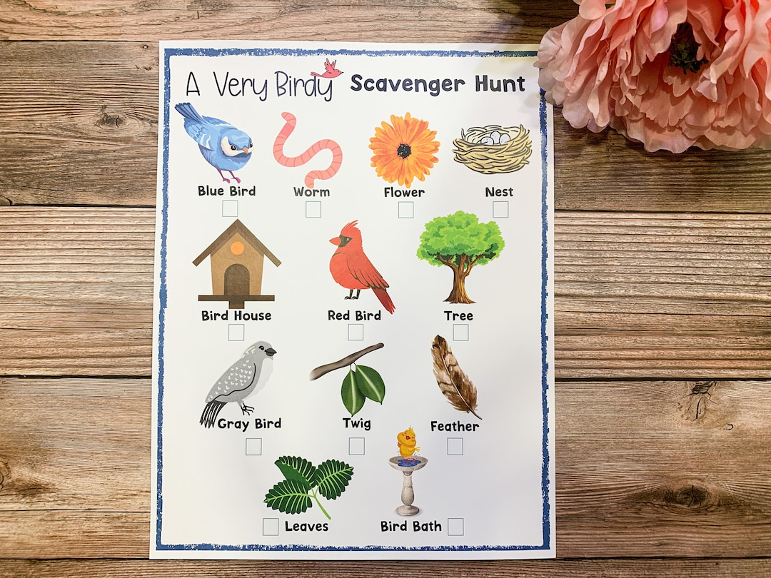 Spring Scavenger Hunt, Bird Scavenger Hunt, Kids Spring Scavenger Hunt ...