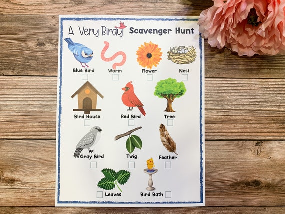 Spring Scavenger Hunt Bird Scavenger Hunt Kids Spring | Etsy