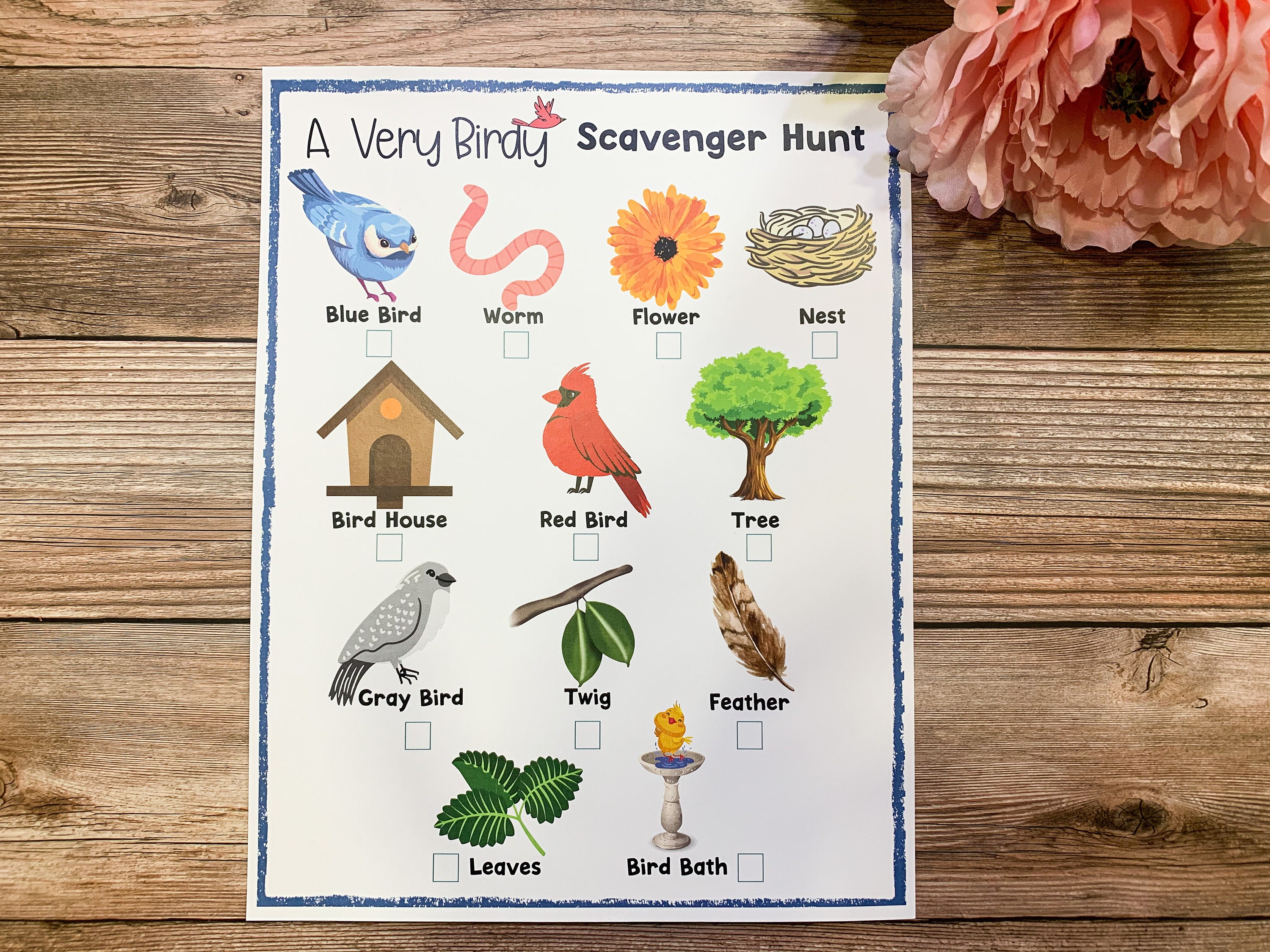 Búsqueda del tesoro de primavera Búsqueda del tesoro de aves - Etsy España