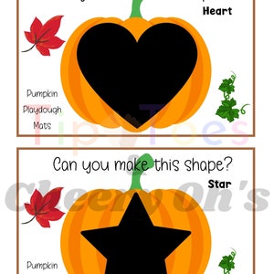 Playdough Shape Mats, Fall Learning Printable, Playdough Mats, Autumn ...