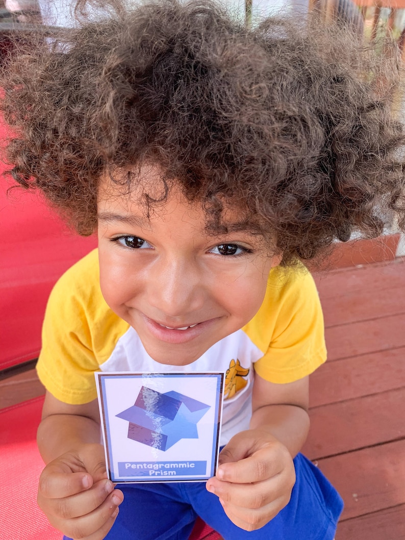 3D Shapes Flashcards Shape Flashcards Homeschool 3D Shapes | Etsy