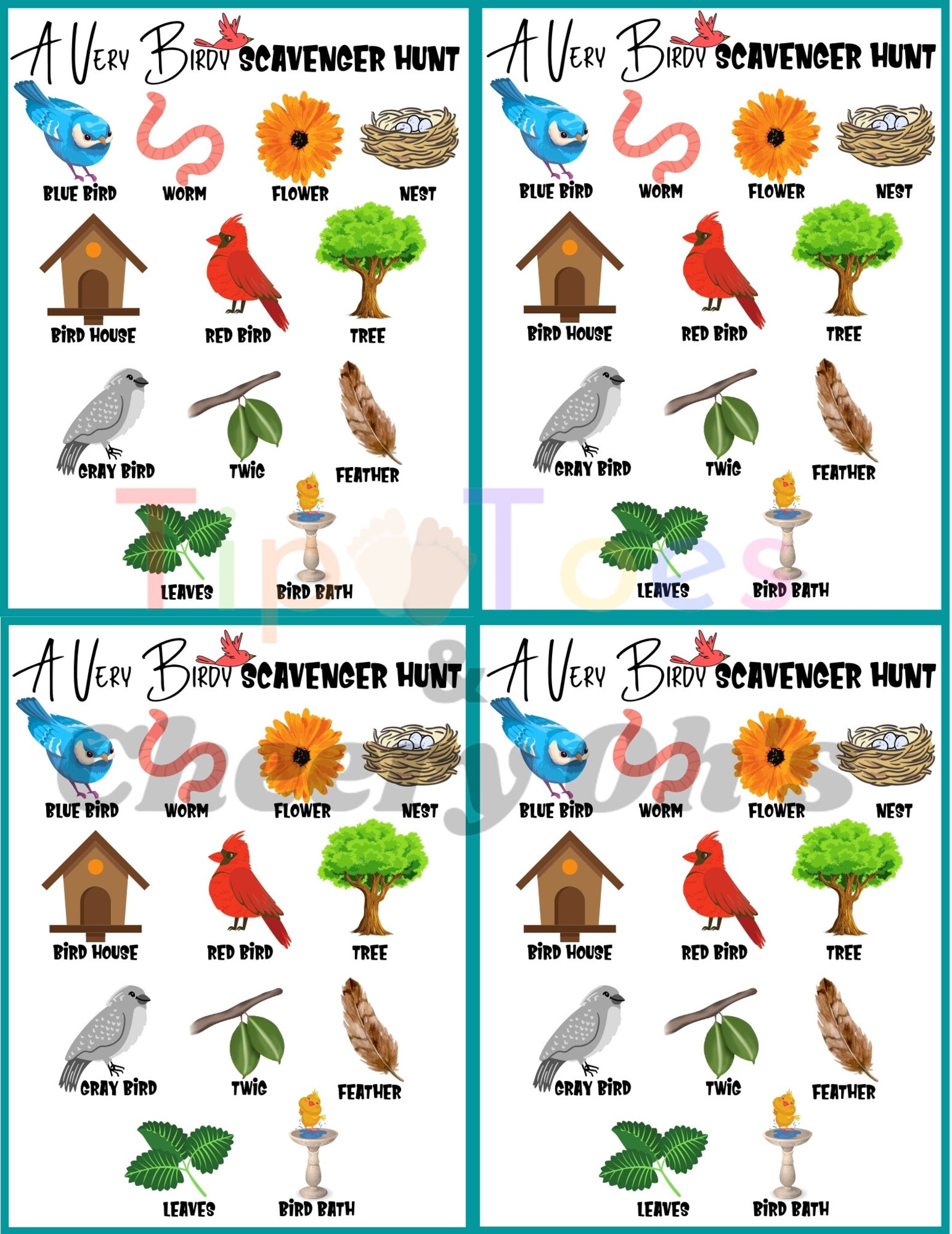 Spring Scavenger Hunt Bird Scavenger Hunt Kids Spring | Etsy