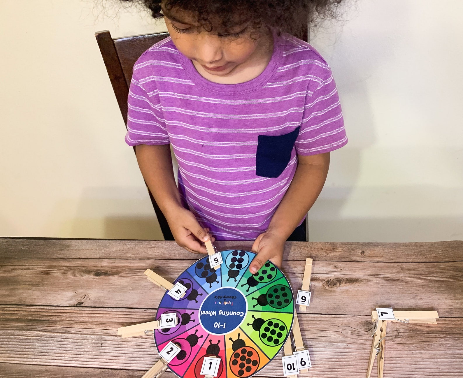 Counting Wheel, Math Activity for Preschool, Lady Bugs, Numbers 1-10 ...