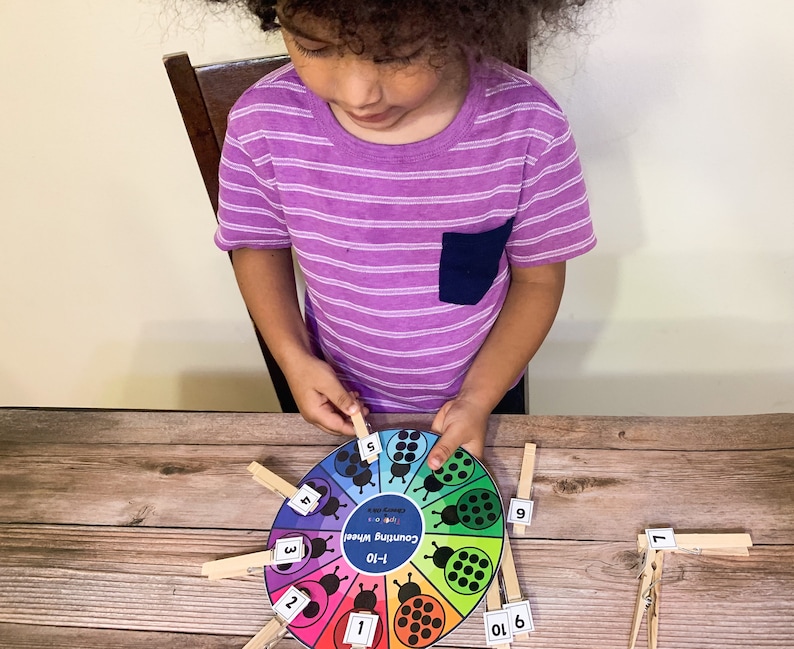 Counting Wheel Math Activity for Preschool Lady Bugs - Etsy