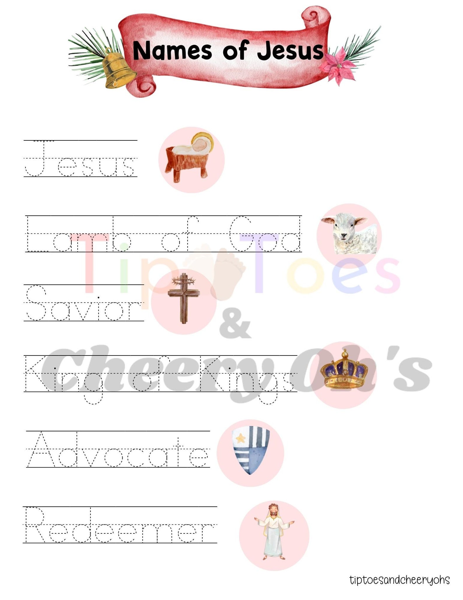 Names of Jesus, Christmas Activity, Homeschool Printable, Bible ...