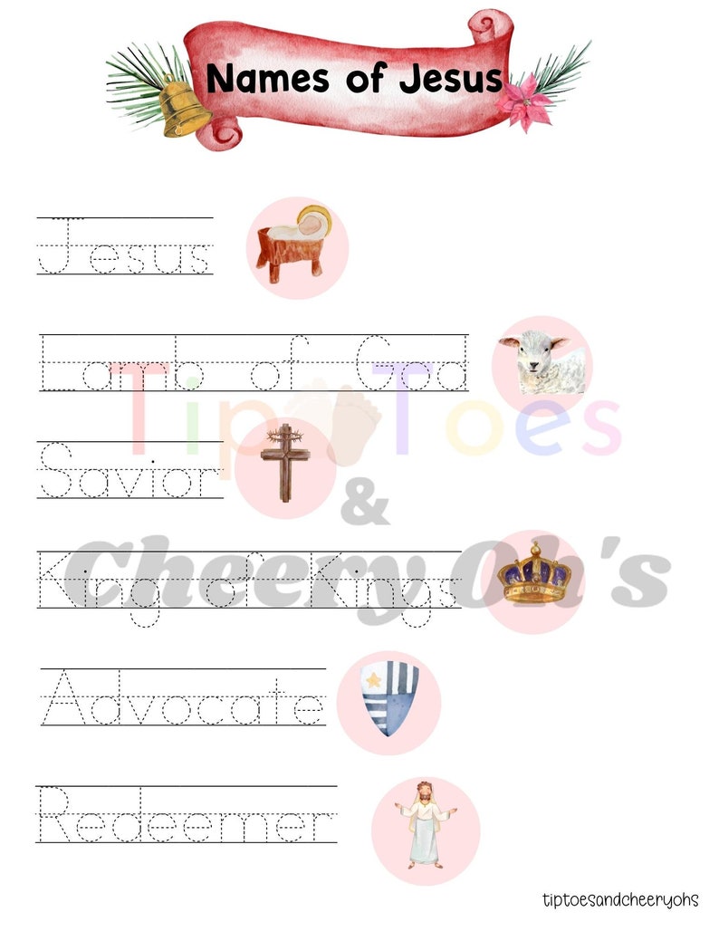 Names of Jesus Christmas Activity Homeschool Printable - Etsy