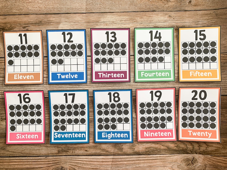 Ten Frame Flash Cards, Ten Frame Counting, Math Printable, Ten Frame ...