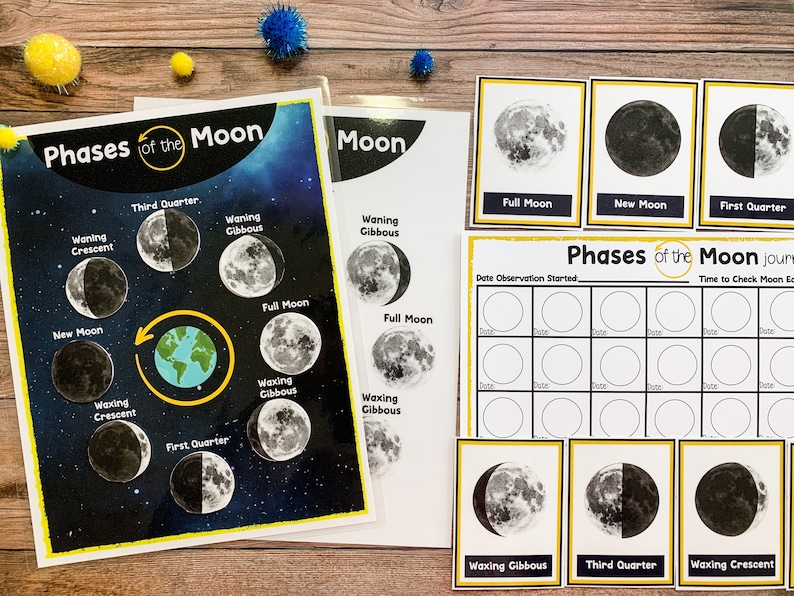 Phases of the Moon Bundle Science Activities for Kids Moon | Etsy