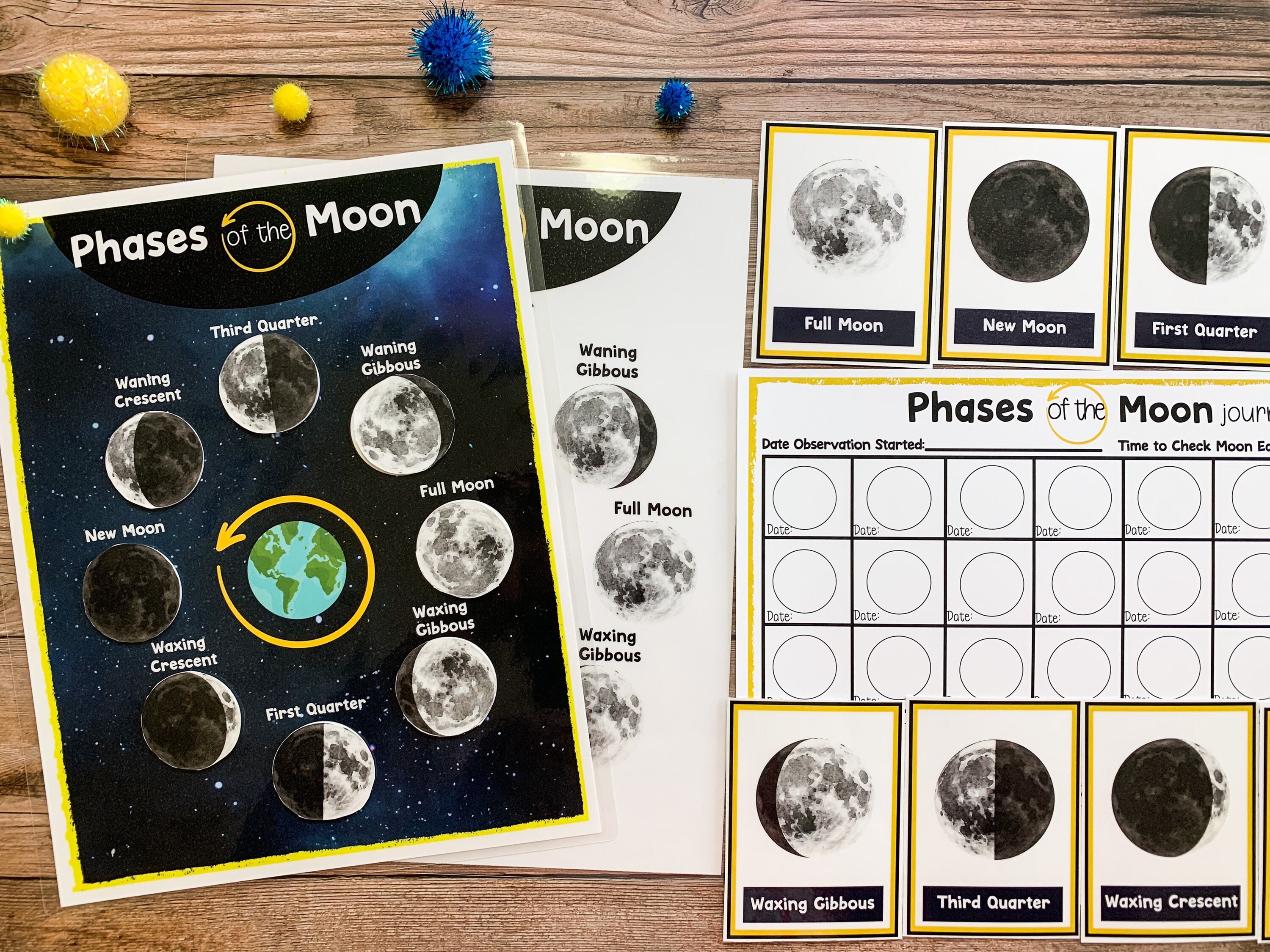 Paquete de fases de la luna, actividades científicas para niños ...