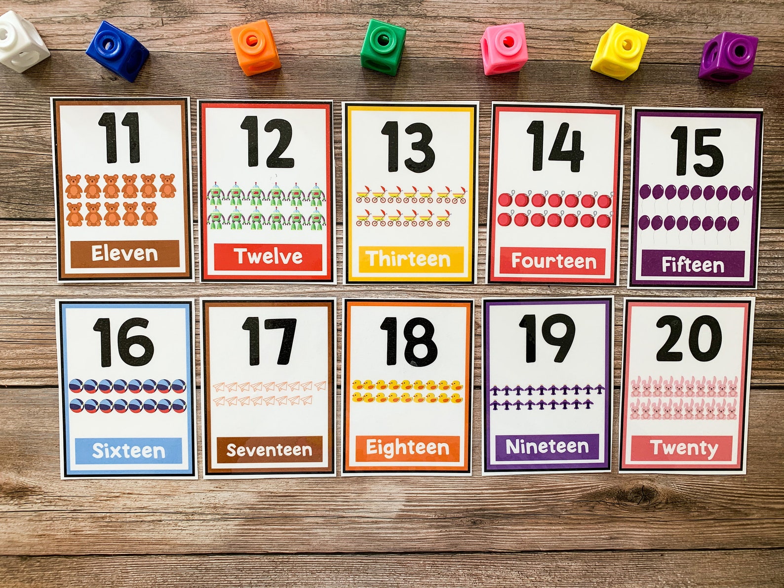 Number Flashcards, Numbers 1-20,preschool, Homeschool, Printable Number ...