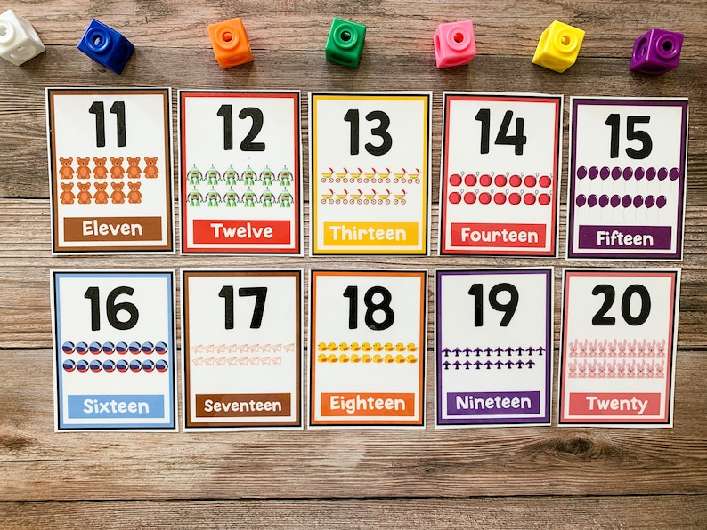 Number Flashcards, Numbers 1-20,preschool, Homeschool, Printable Number ...