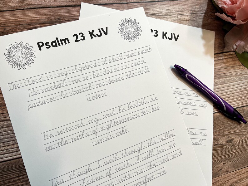Psalm 23, Bible Study Printable, Homeschool Printable, Bible Verse ...