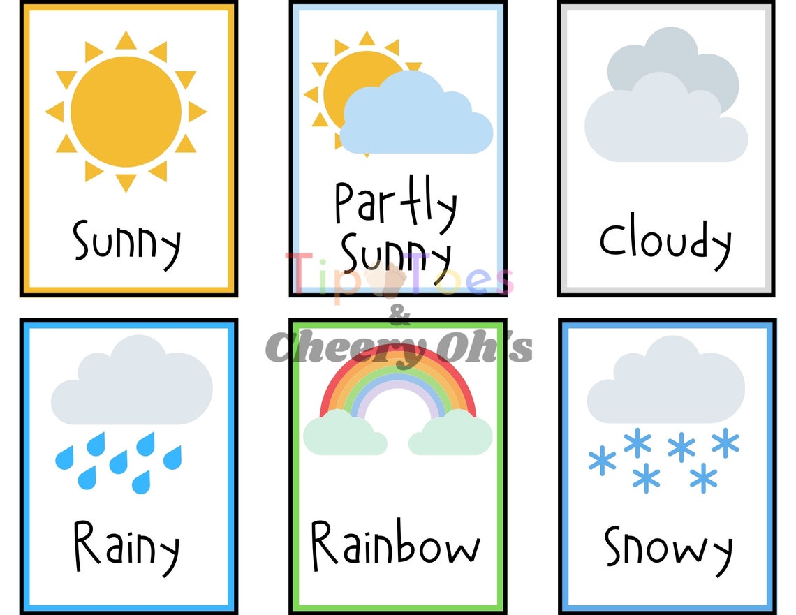 Kids Weather Montessori Weather Activity Kids Weather Chart | Etsy