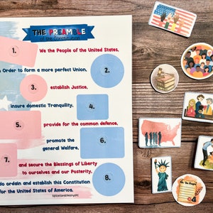 The Preamble for Kids Printable, U.S. Constitution, Preamble Activity ...