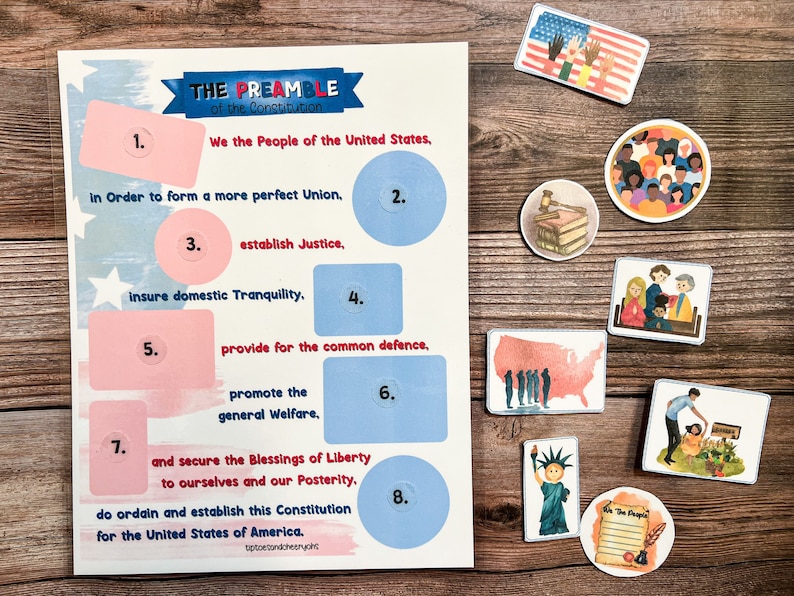 The Preamble for Kids Printable U.S. Constitution Preamble - Etsy