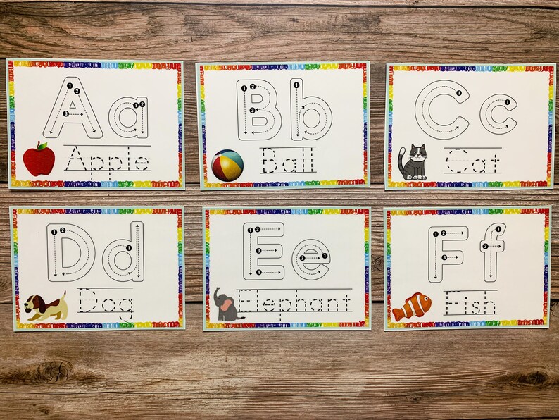 Alphabet Flashcards Handwriting Letter Tracing Preschool - Etsy