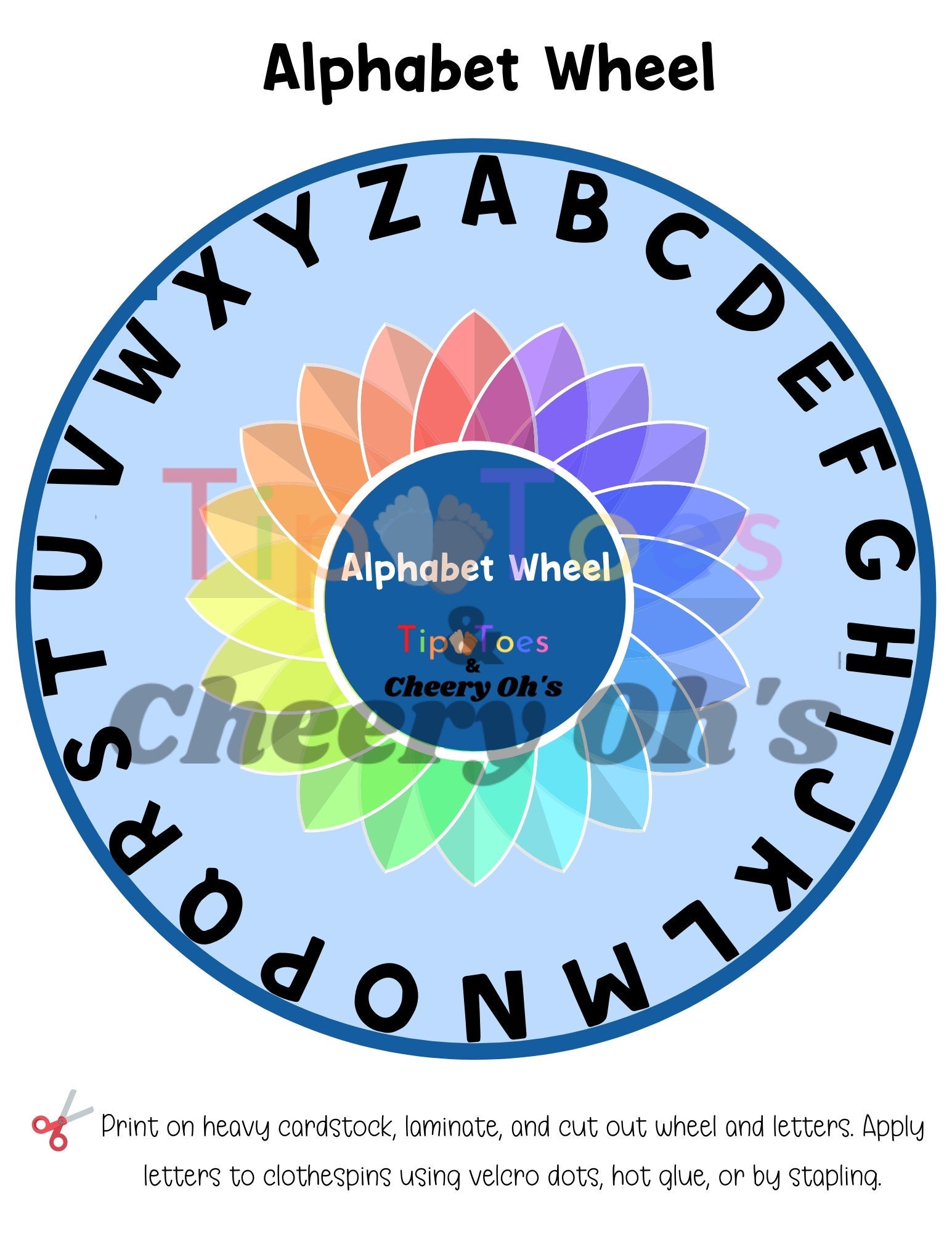 Alphabet Wheel Clothes Pins