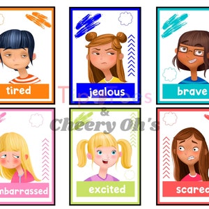 Kids Feelings Flashcards, Emotions Flashcards, Montessori Learning ...