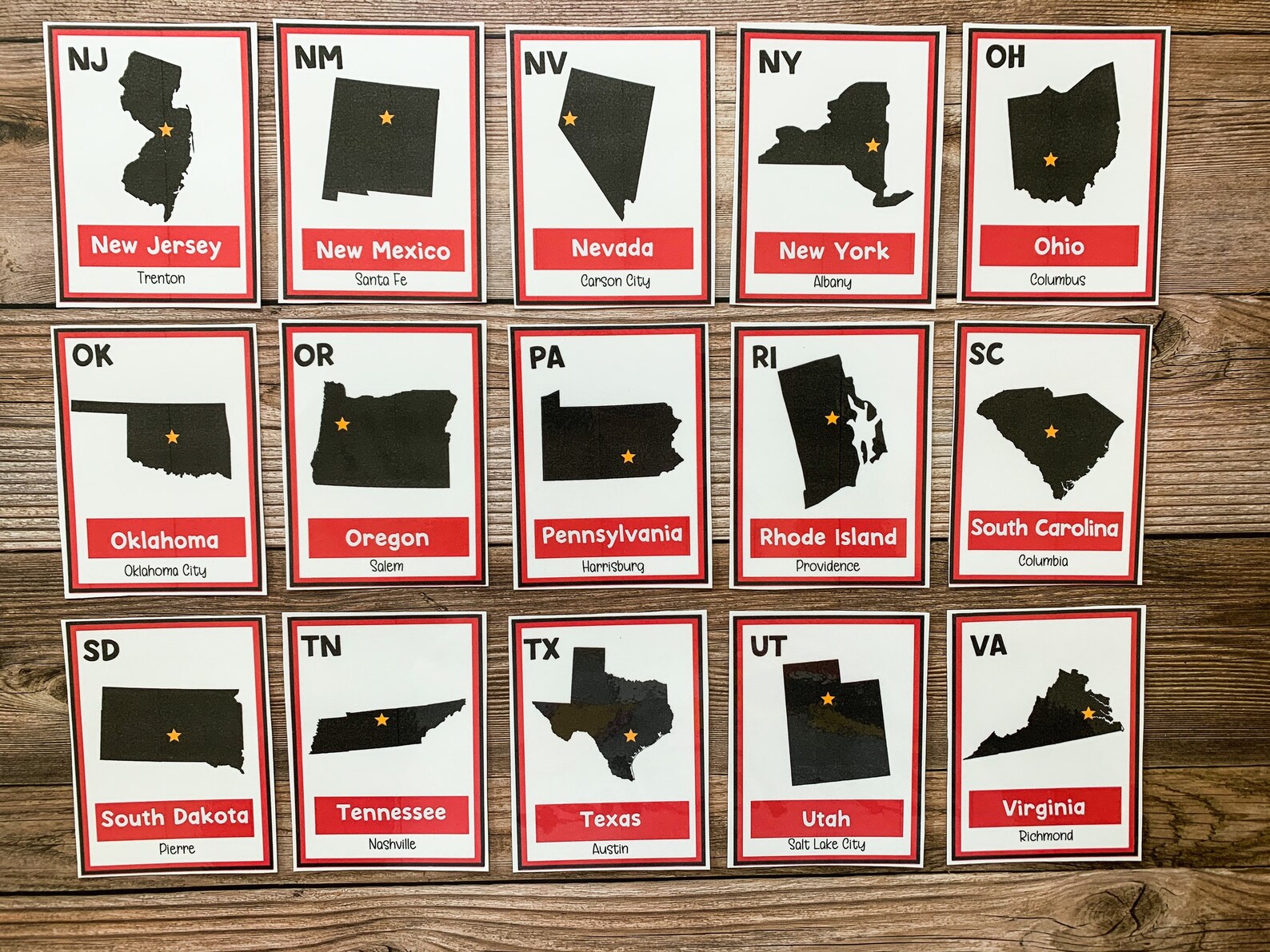 States and Capitals Flashcards, United States Flashcards, Homeschool ...