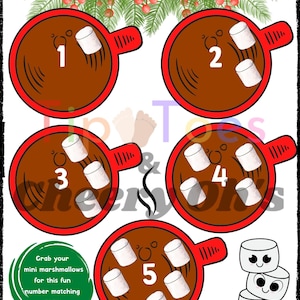 Christmas Activities, Marshmallow Counting Game, Christmas Printable ...