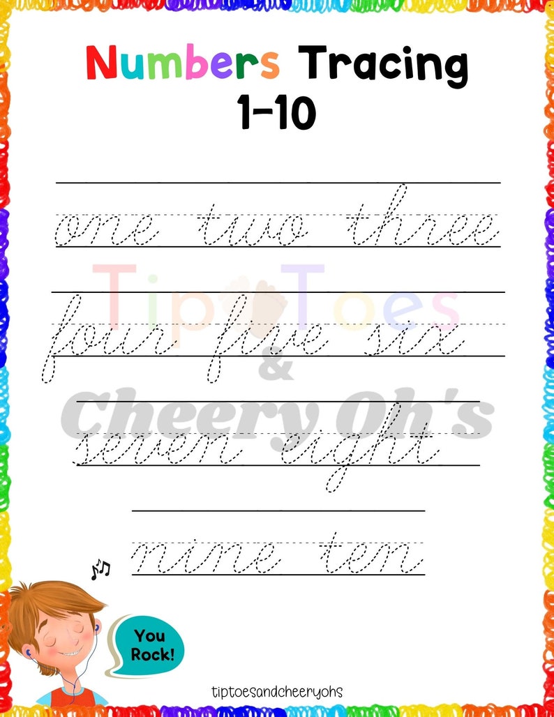 Cursive Tracing Worksheets, Cursive Tracing Letters and Numbers ...