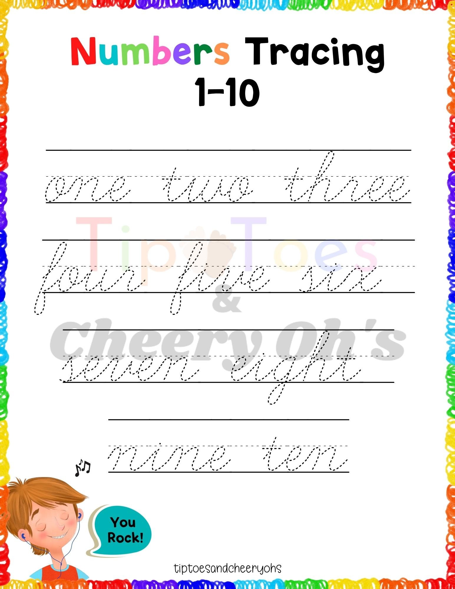 Cursive Tracing Worksheets, Cursive Tracing Letters and Numbers ...