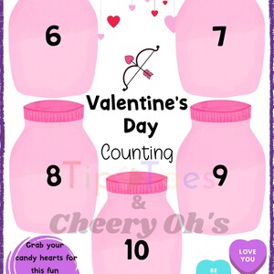 Kids Valentine's Day Activity, Valentine's Counting Game, Valentines ...