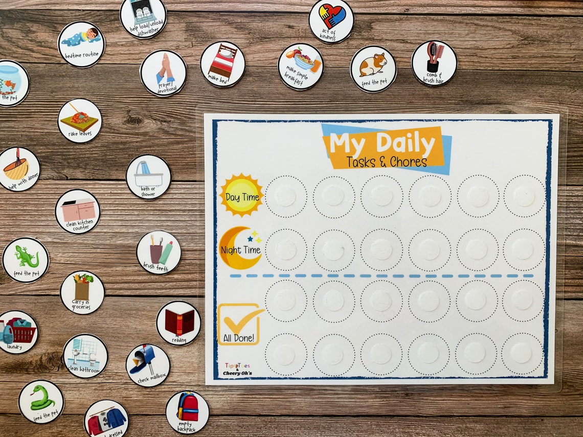 Kids Daily Chores Kids Daily Checklist Chore Chart - Etsy
