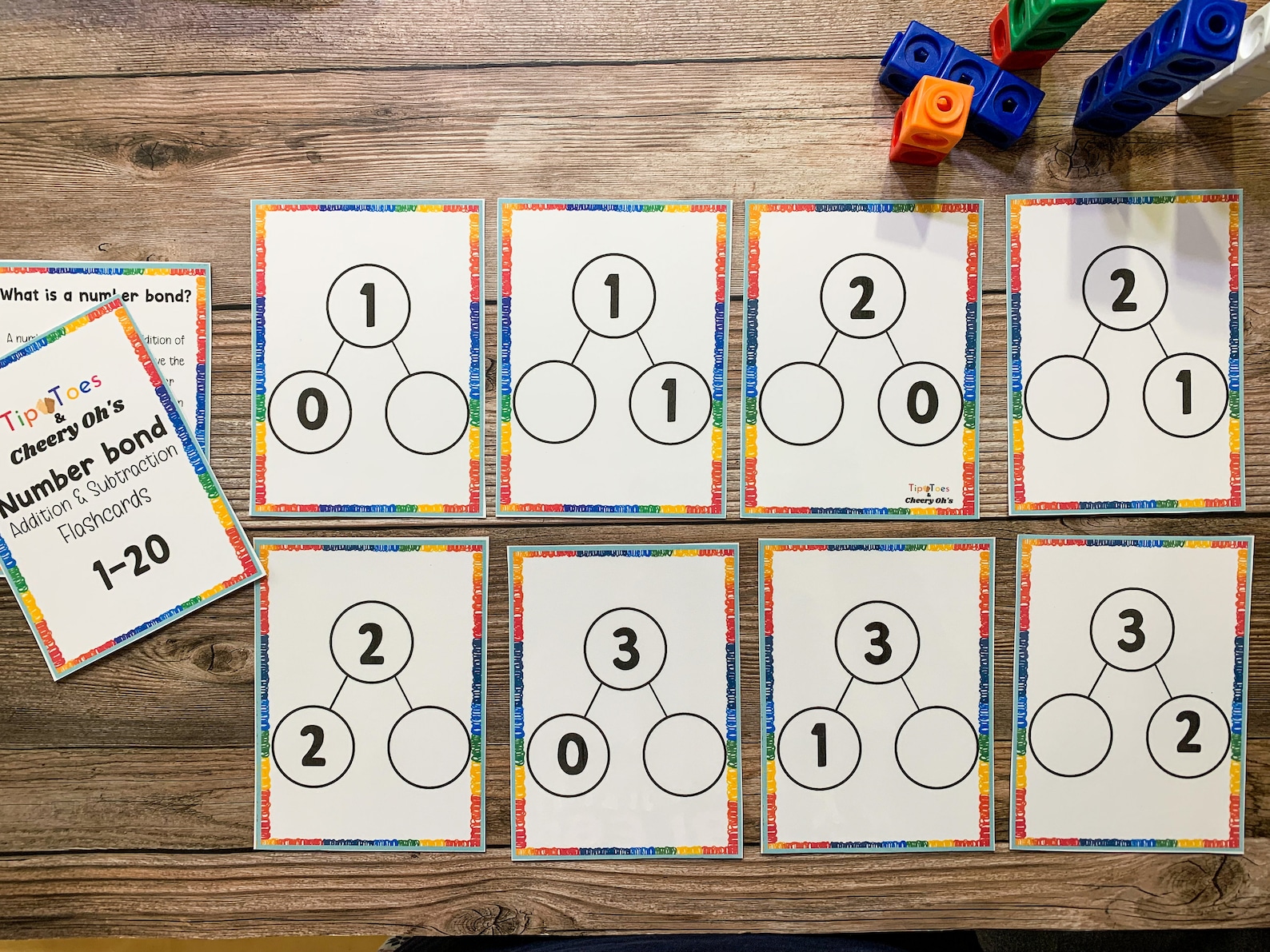 Number Bond Flashcards Number Bond Fact Families Math - Etsy