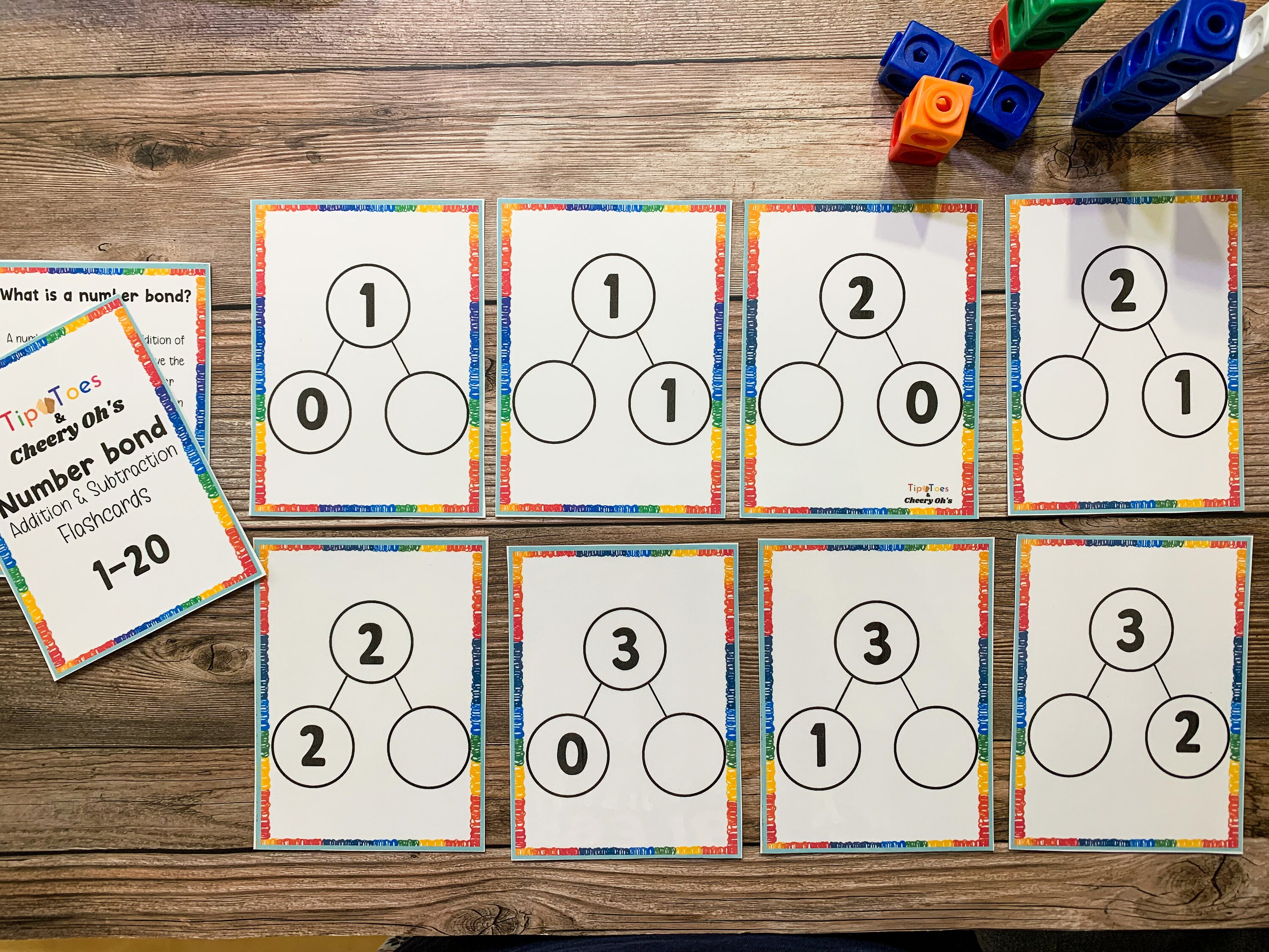 Number Bond Flashcards, Number Bond Fact Families, Math, Decomposing ...
